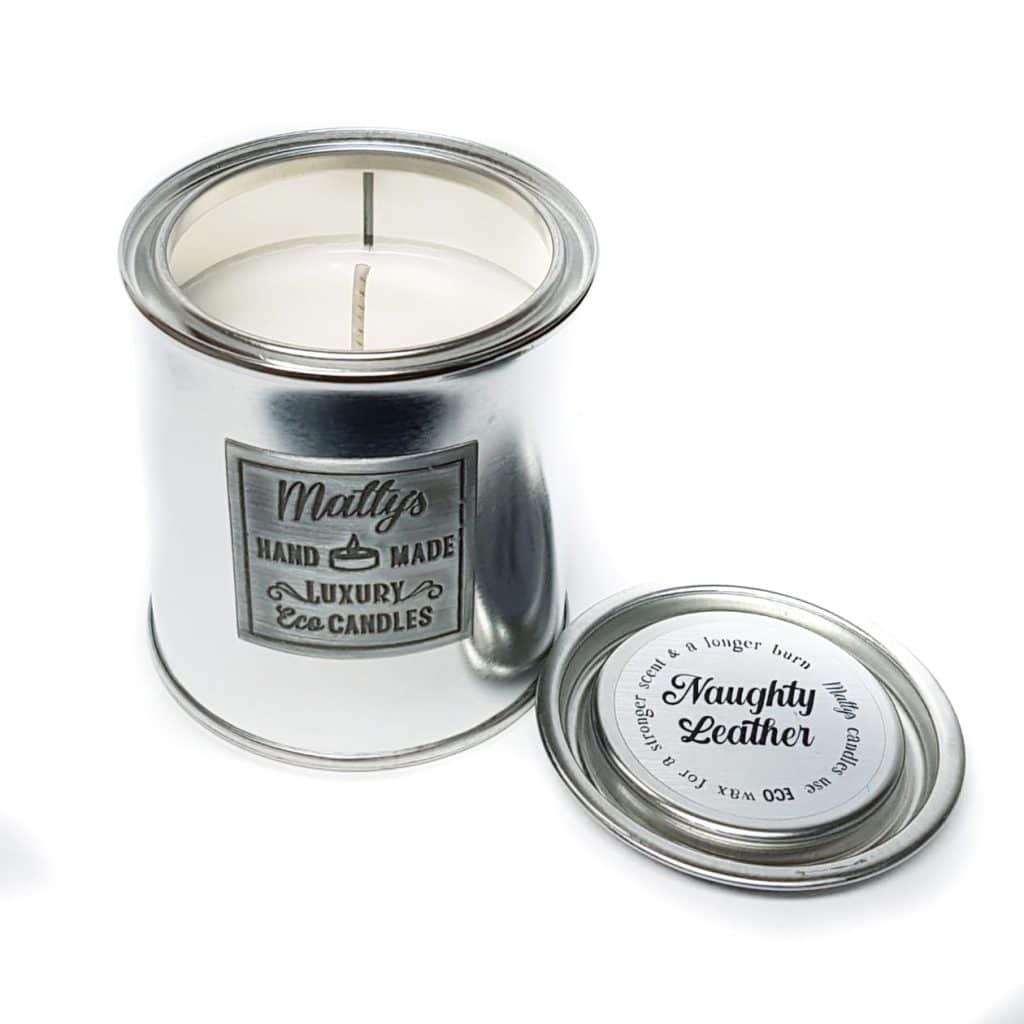 Leather Scented Candle with a twist of Perfume